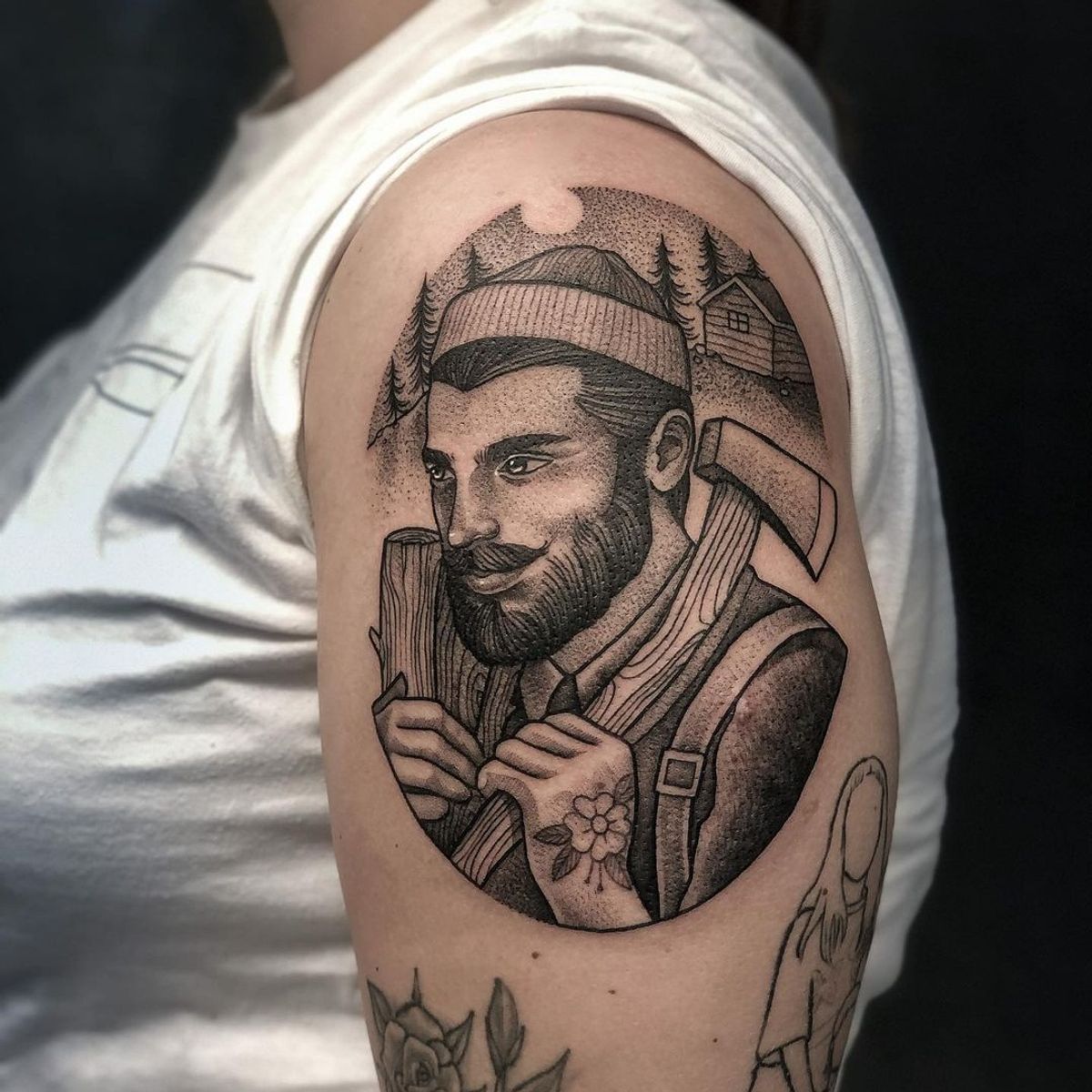 Tattoo uploaded by Jennifer R Donnelly • Lumberjack tattoo by Thea ...