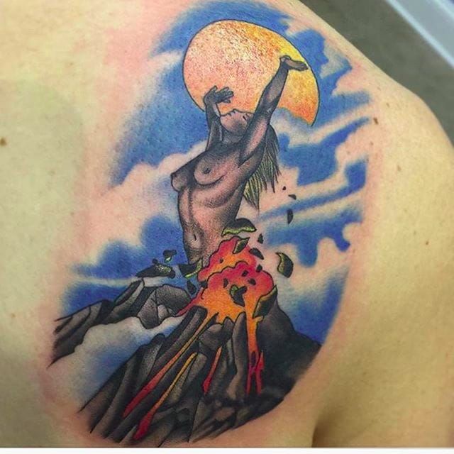 Tornado And Volcano Tattoo