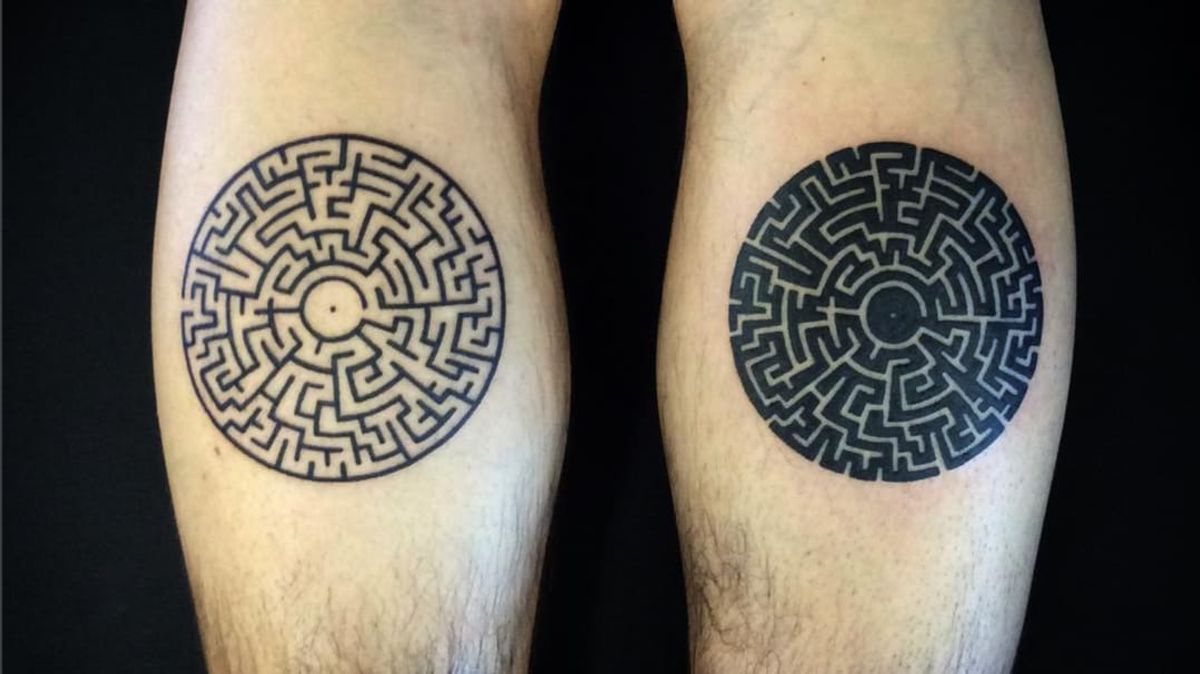 Labyrinth Tree Tattoo