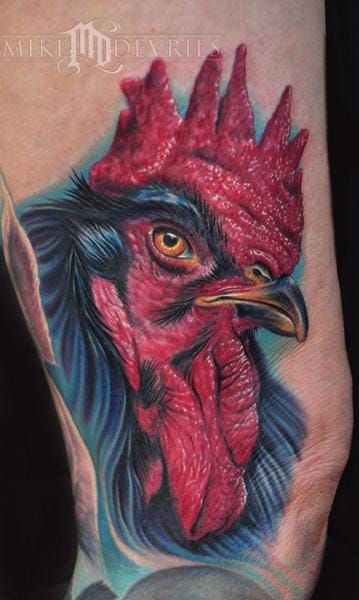 Rooster Head Tattoo