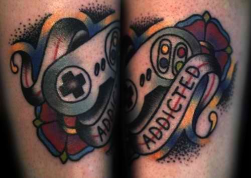 Video Game Collage Tattoo