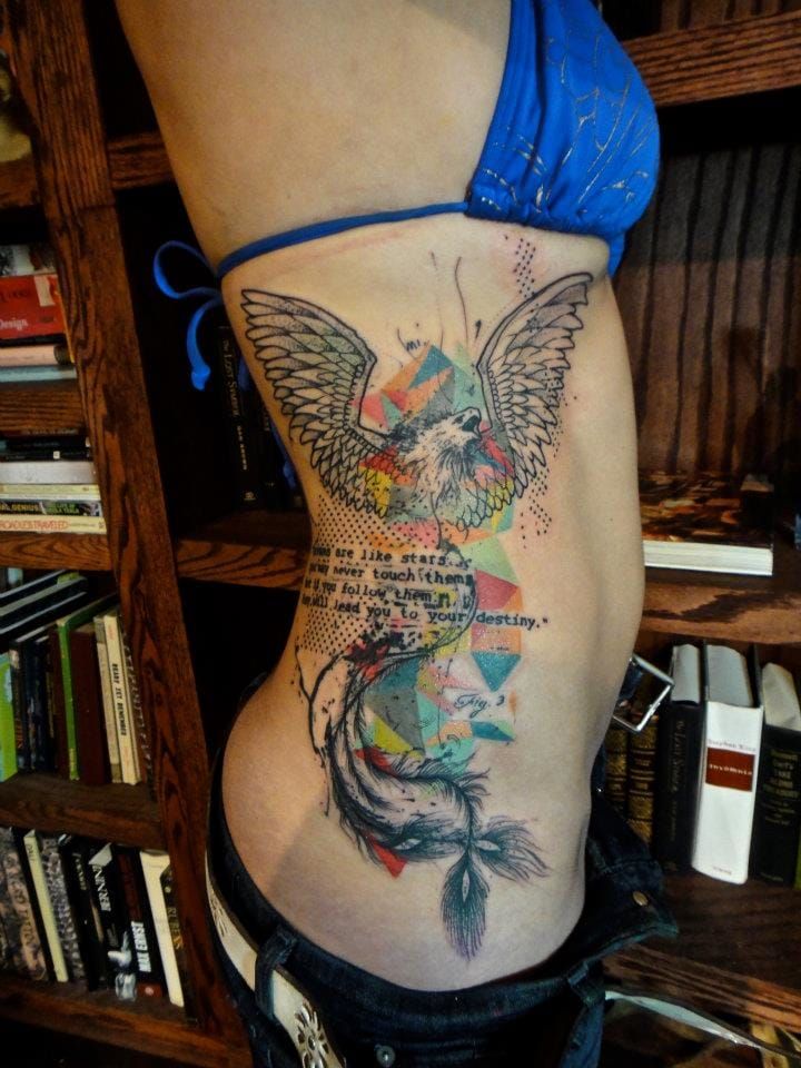 Phoenix Side Tattoo