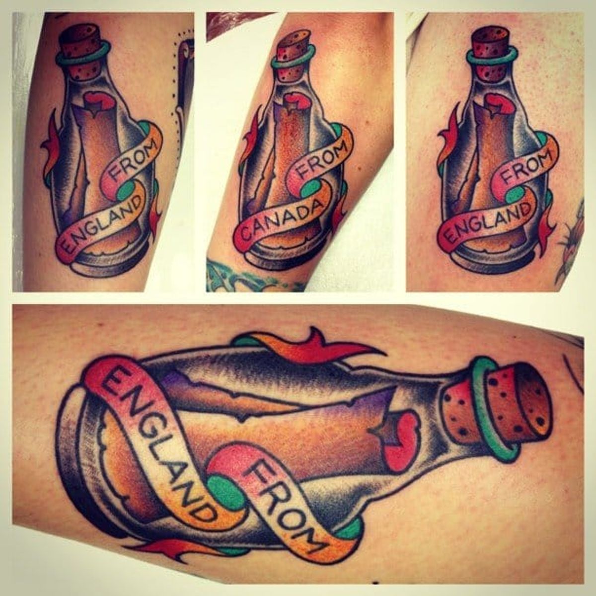 Bottle Message Tattoos