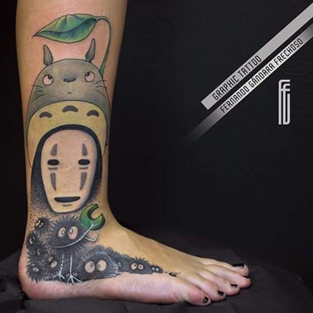 Totoro Foot Tattoo