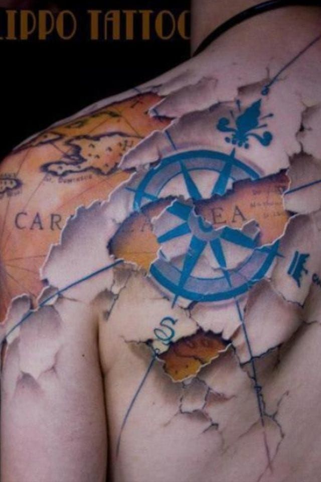 Pirate Treasure Map Tattoos