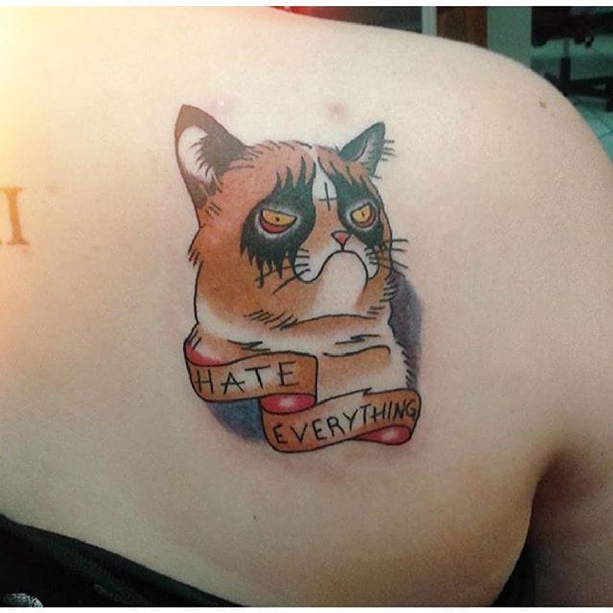 Tattoo uploaded by Robert Davies • Grumpy Cat Tattoo by Amanduh ...