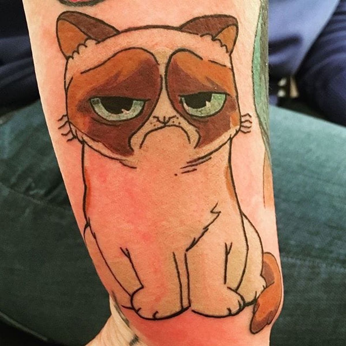 Tattoo uploaded by Robert Davies • Grumpy Cat Tattoo by Erna Polanski ...