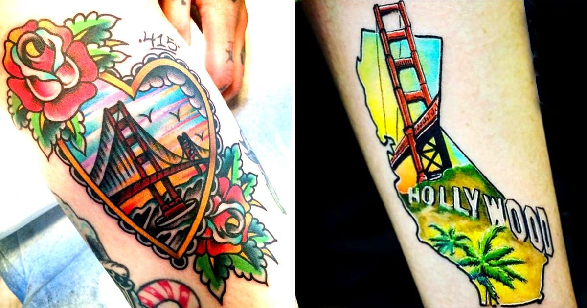 Golden Gate Bridge Tattoo Stencil