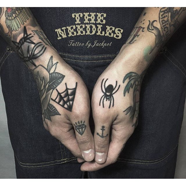 Spider Web Tattoo On Hand