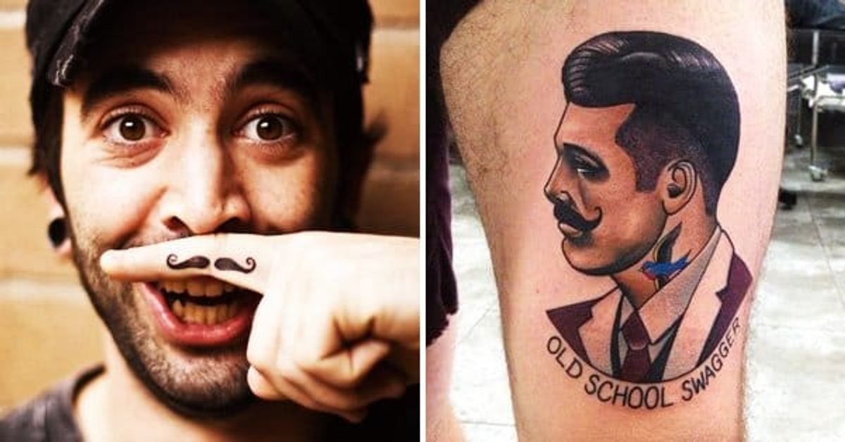 Monocle Mustache Tattoos