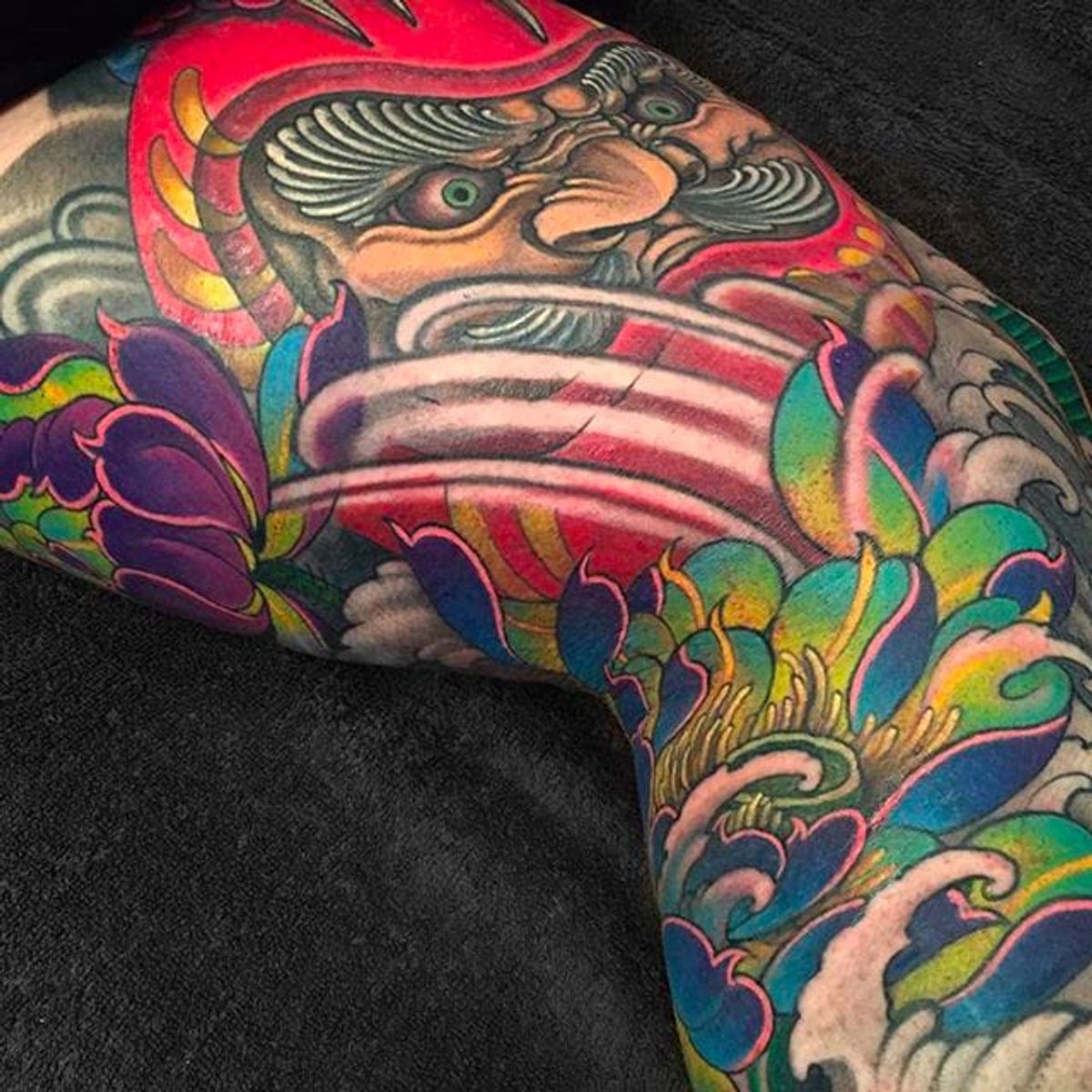 Tattoo uploaded by rcallejatattoo • Really clean Daruma with lotus ...