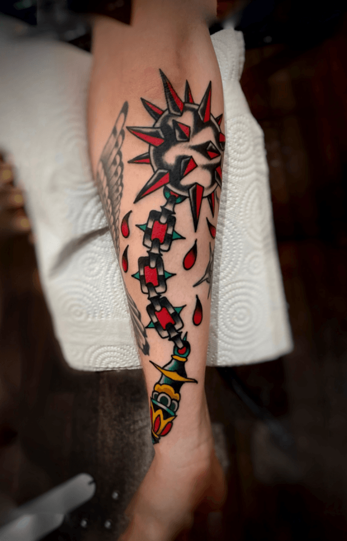 Mace with Chain Tattoo • Tattoodo