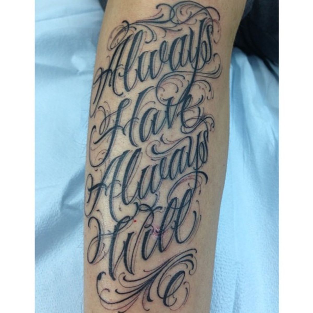 Tattoo uploaded by Tattoodo • #doubleline #cursive #script • Tattoodo