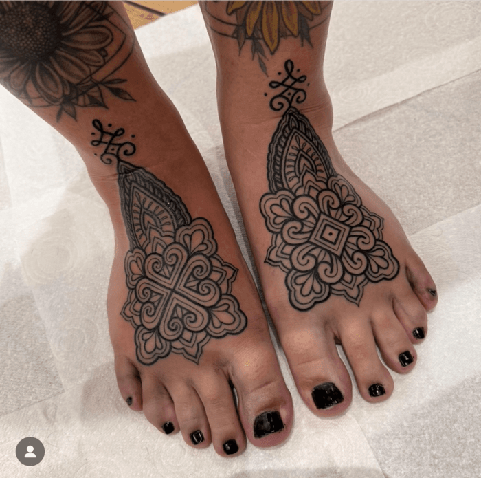 Geometric Foot Tattoos • Tattoodo