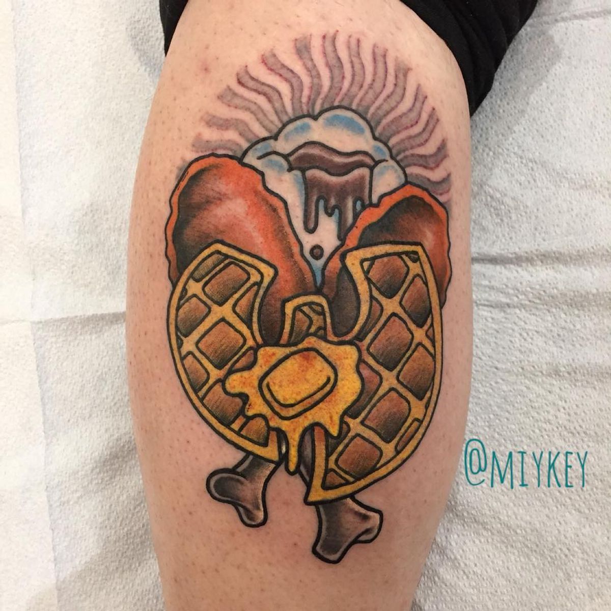Tattoo uploaded by New York Hardcore Tattoos • Chicken and waffles ...