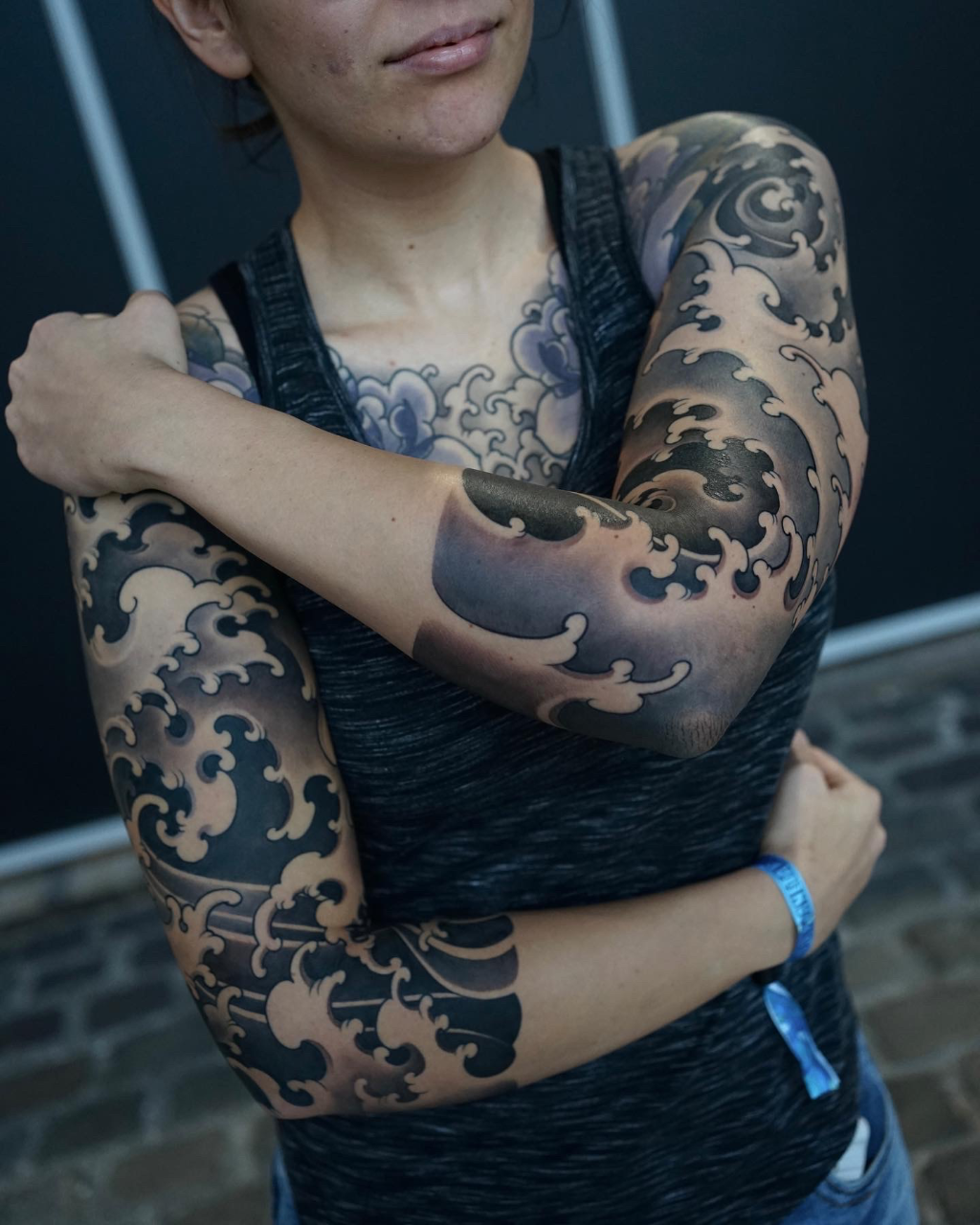 Japanese Wave Sleeve Tattoo • Tattoodo