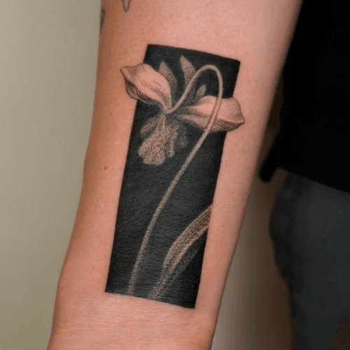 Etched Floral Panel Tattoo • Tattoodo
