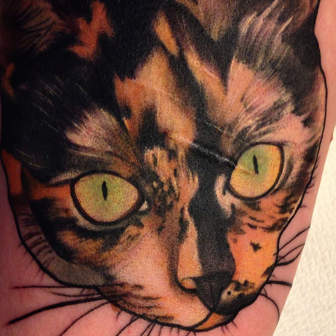 Tortoiseshell cat tattoo | Orangetattooshop.com
