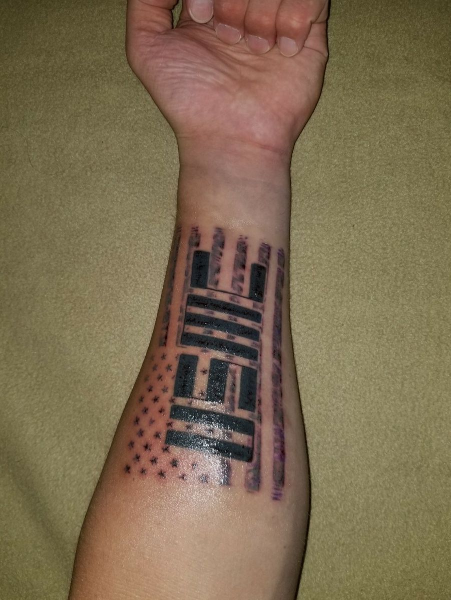Tattoo uploaded by Taylor Swenson • USMC Flag Tattoo • Tattoodo