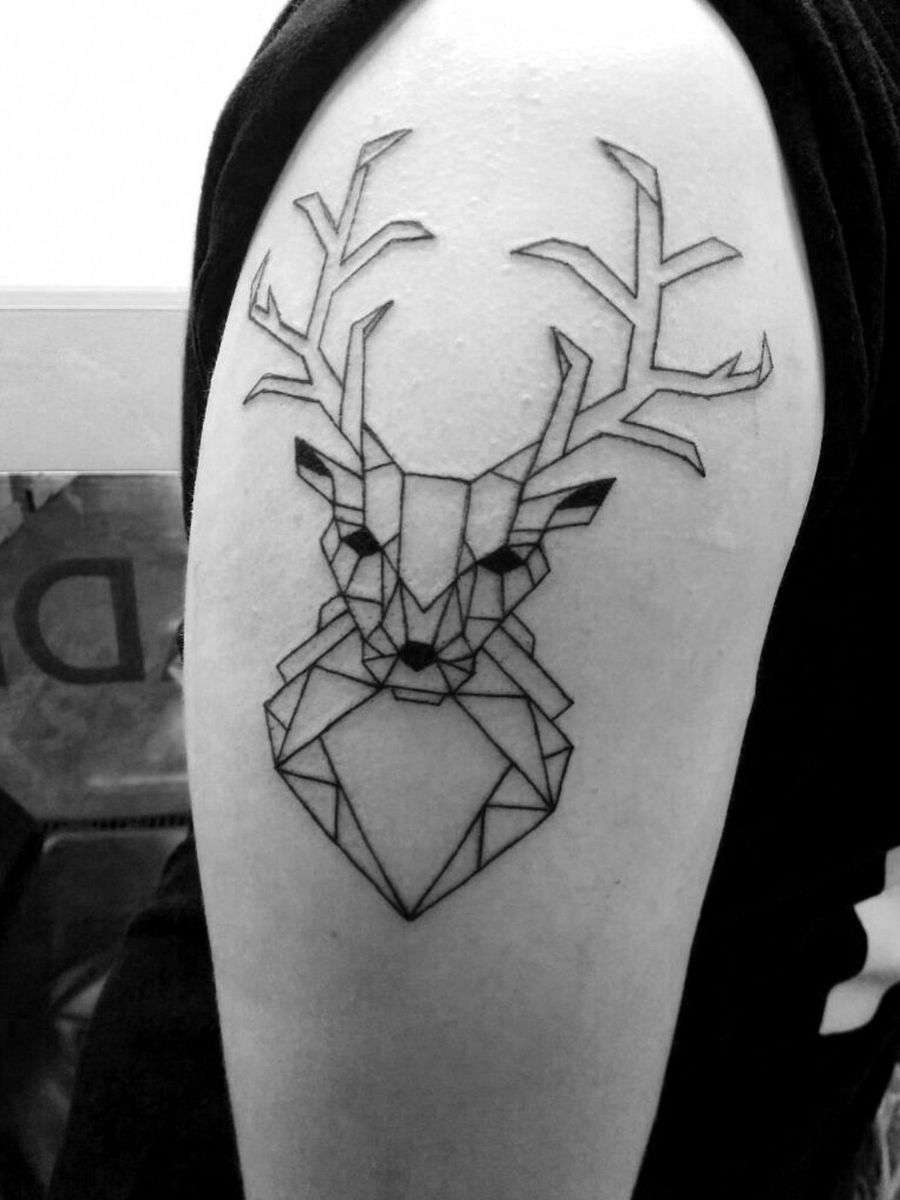 Tattoo uploaded by Justin Henning • Geometric deer • Tattoodo