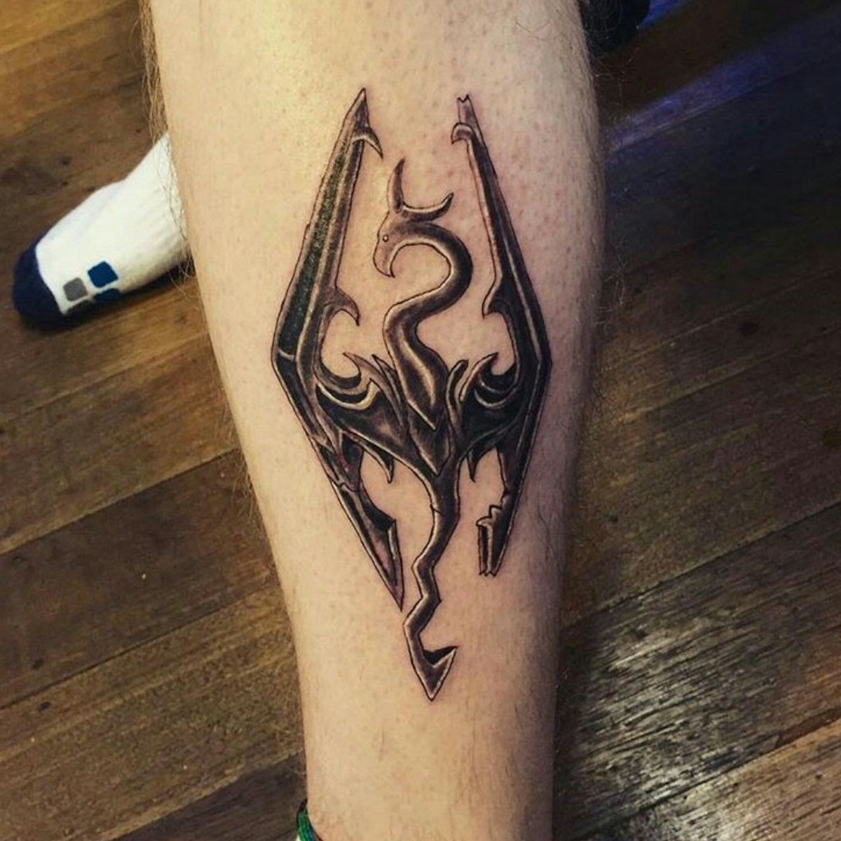 Tattoo uploaded by Nathaniel Kerry • Imperial Dragon, Skyrim • Tattoodo