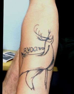 Tattoo uploaded by sam gordon • Family crest piece Stag and Bydand ...