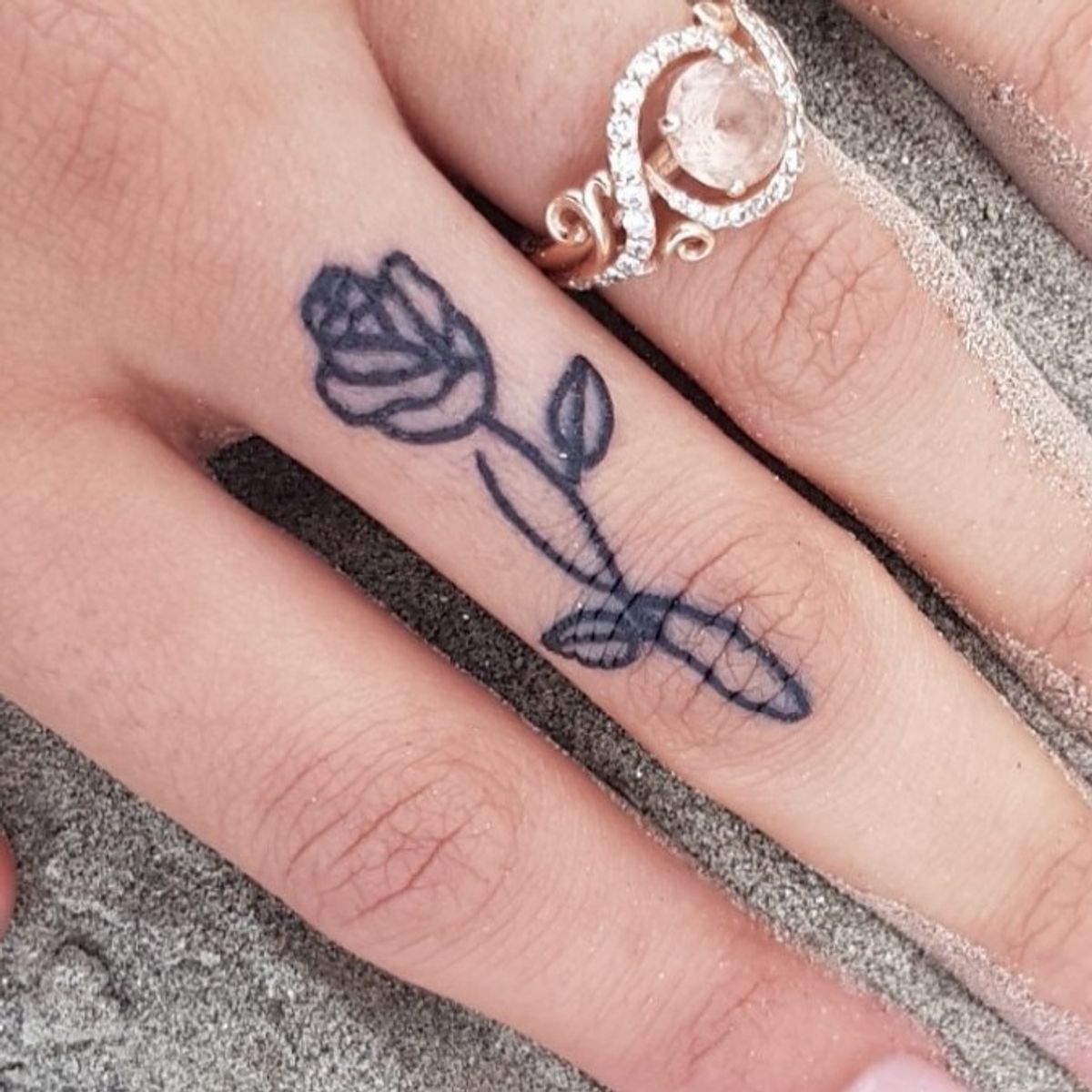 Tattoo uploaded by smithkathleen907 • Rose finger tattoo #rosetatto # ...