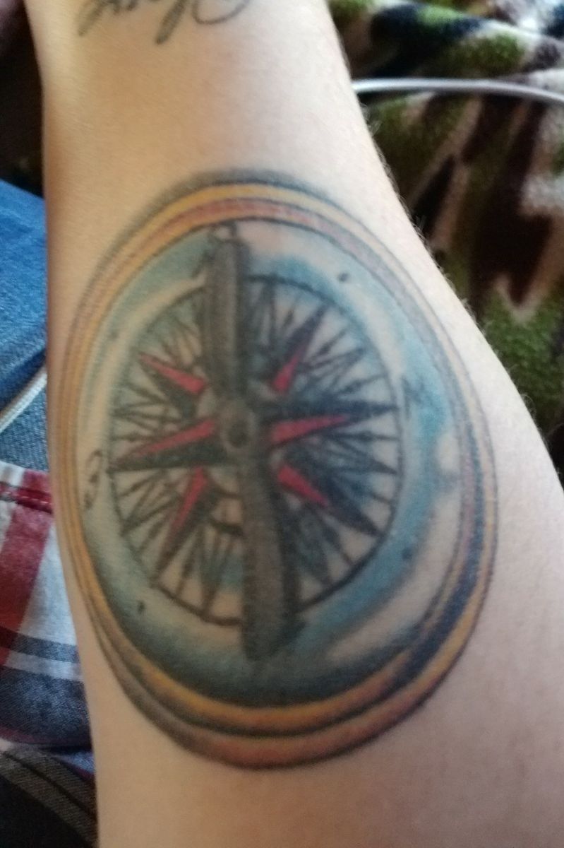 Tattoo uploaded by Eliszabeth Freeman • Compass with propeller. • Tattoodo