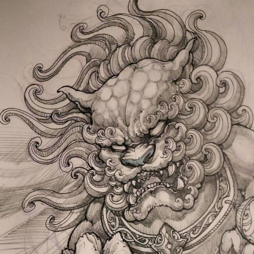 Japanese Foo Dog Sketches