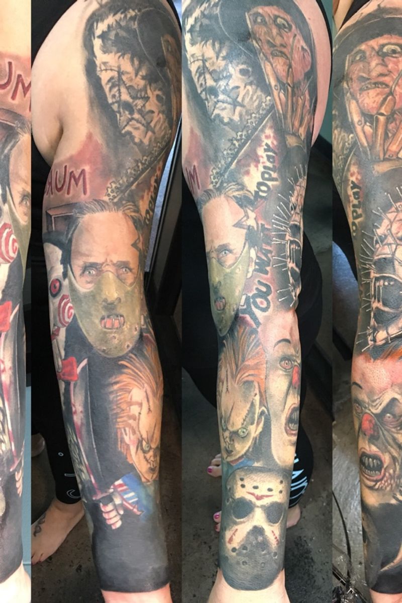 Tattoo uploaded by Michael Wiltse • Horror Sleeve • Tattoodo