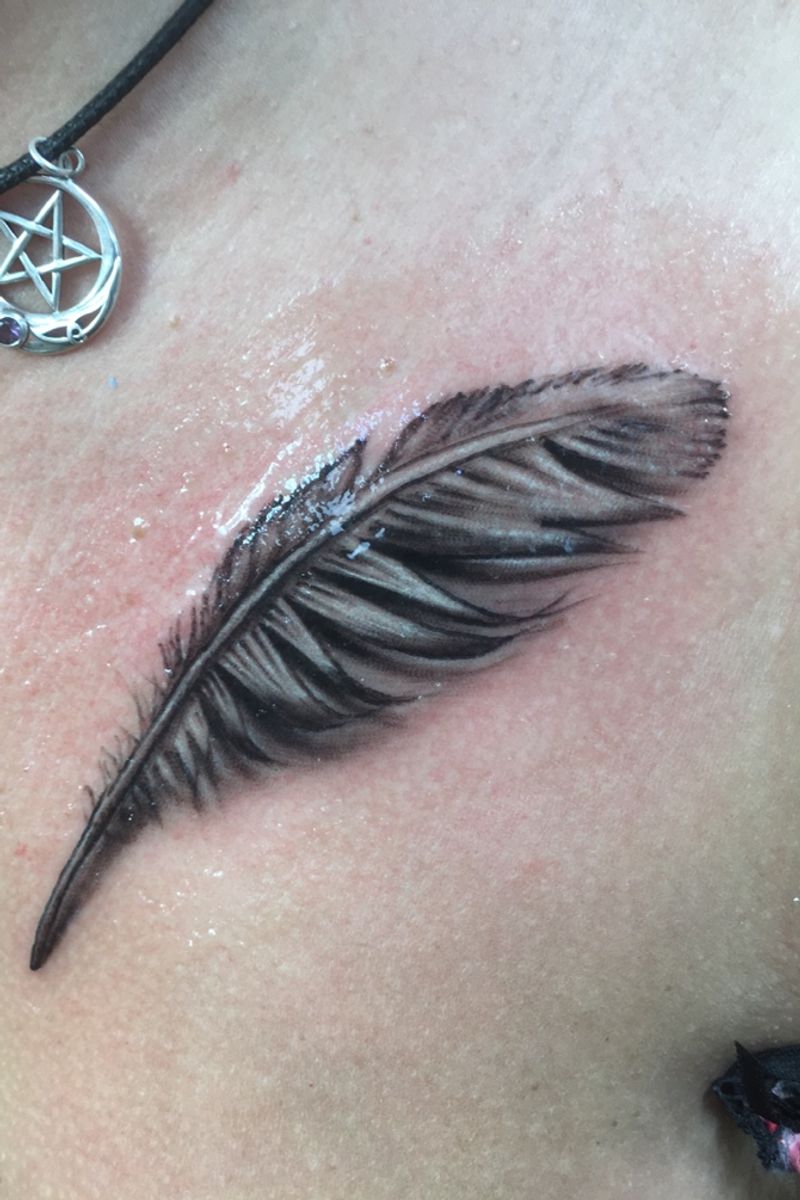 Tattoo uploaded by KL Tattoo Art Studio • Realistic feather memorial ...