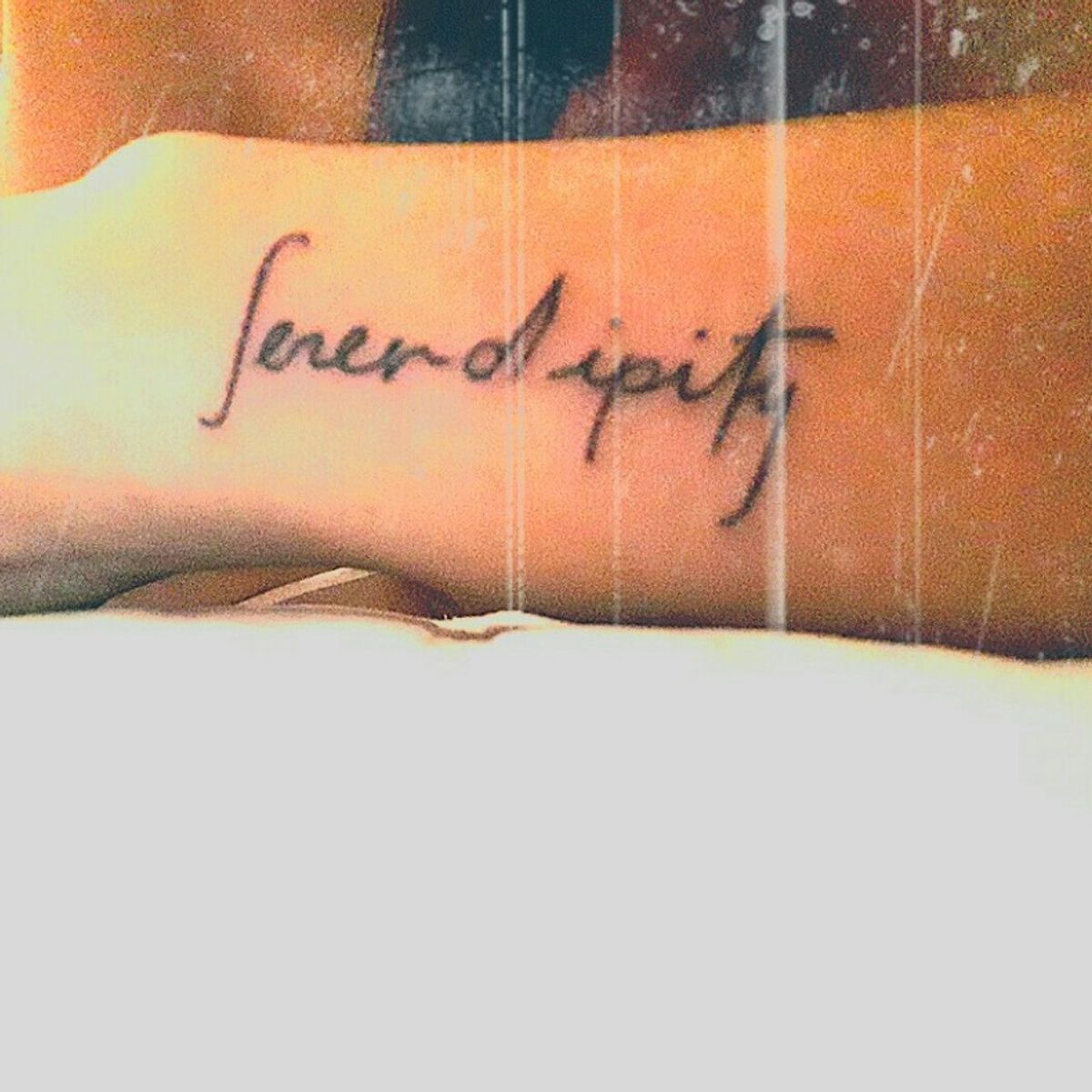 Tattoo uploaded by Banitah Pendon • My first tattoo. · serendipity A happy accident; unplanned ...