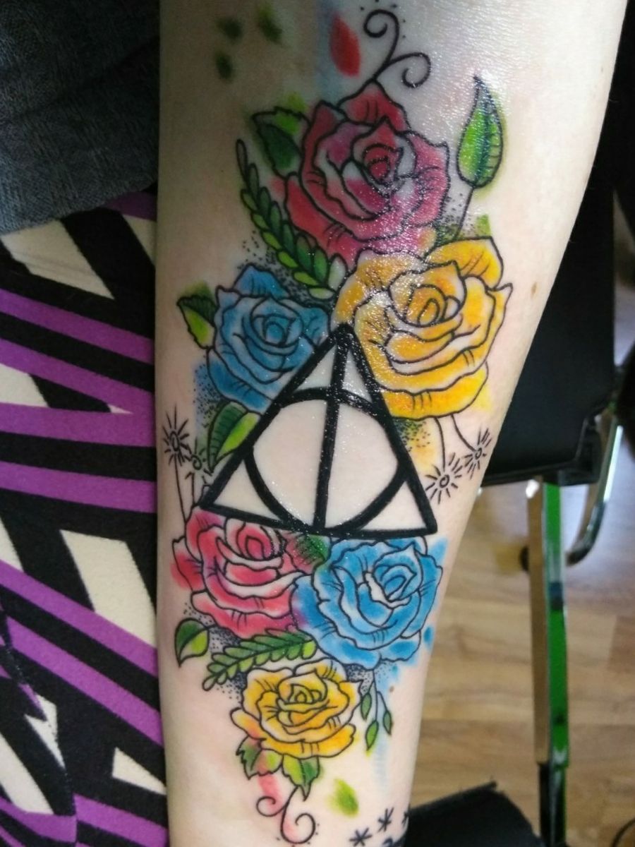 Tattoo uploaded by Brandi Axell • Harry Potter. Deathly Hallows. • Tattoodo