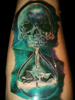 Tattoo uploaded by Juako Gianneo • Sandglass skull and space • Tattoodo