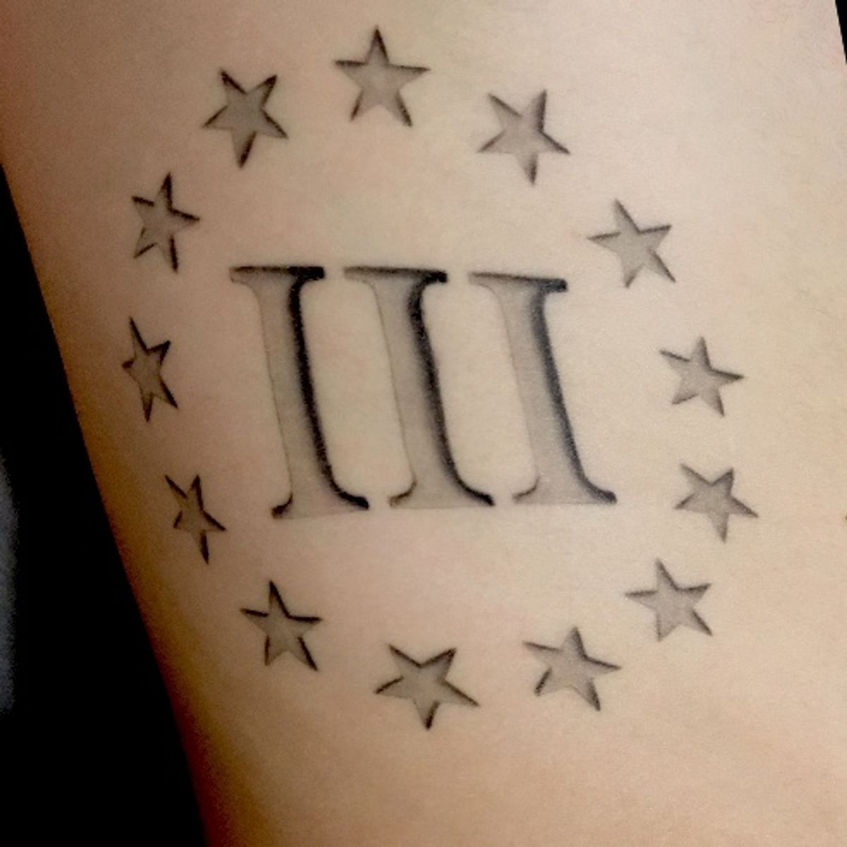 Tattoo uploaded by reachthepeak29045 • Three Percenter symbol • Tattoodo