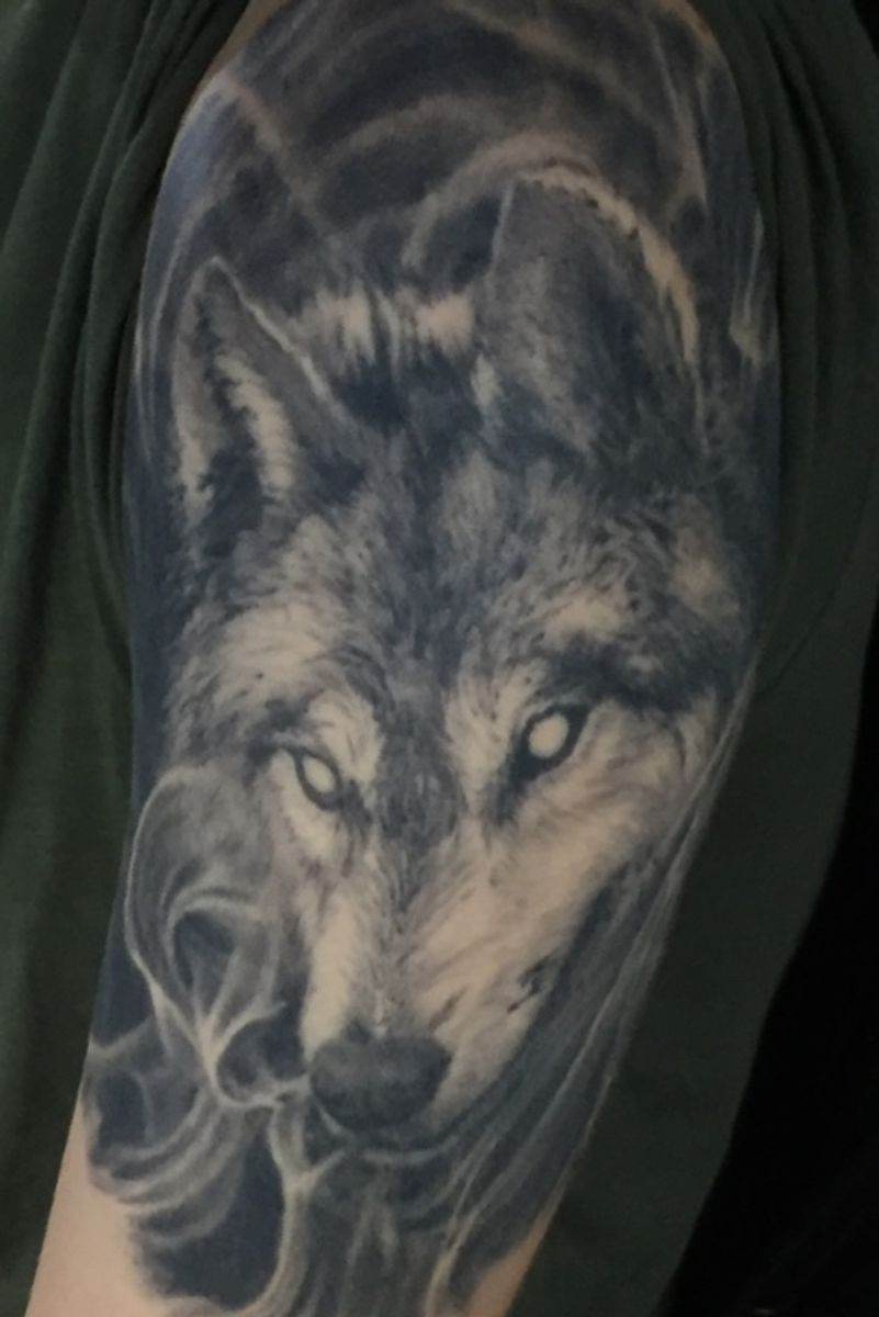 Tattoo uploaded by Robin The Needle • 2-3 years healed smokey spirit ...