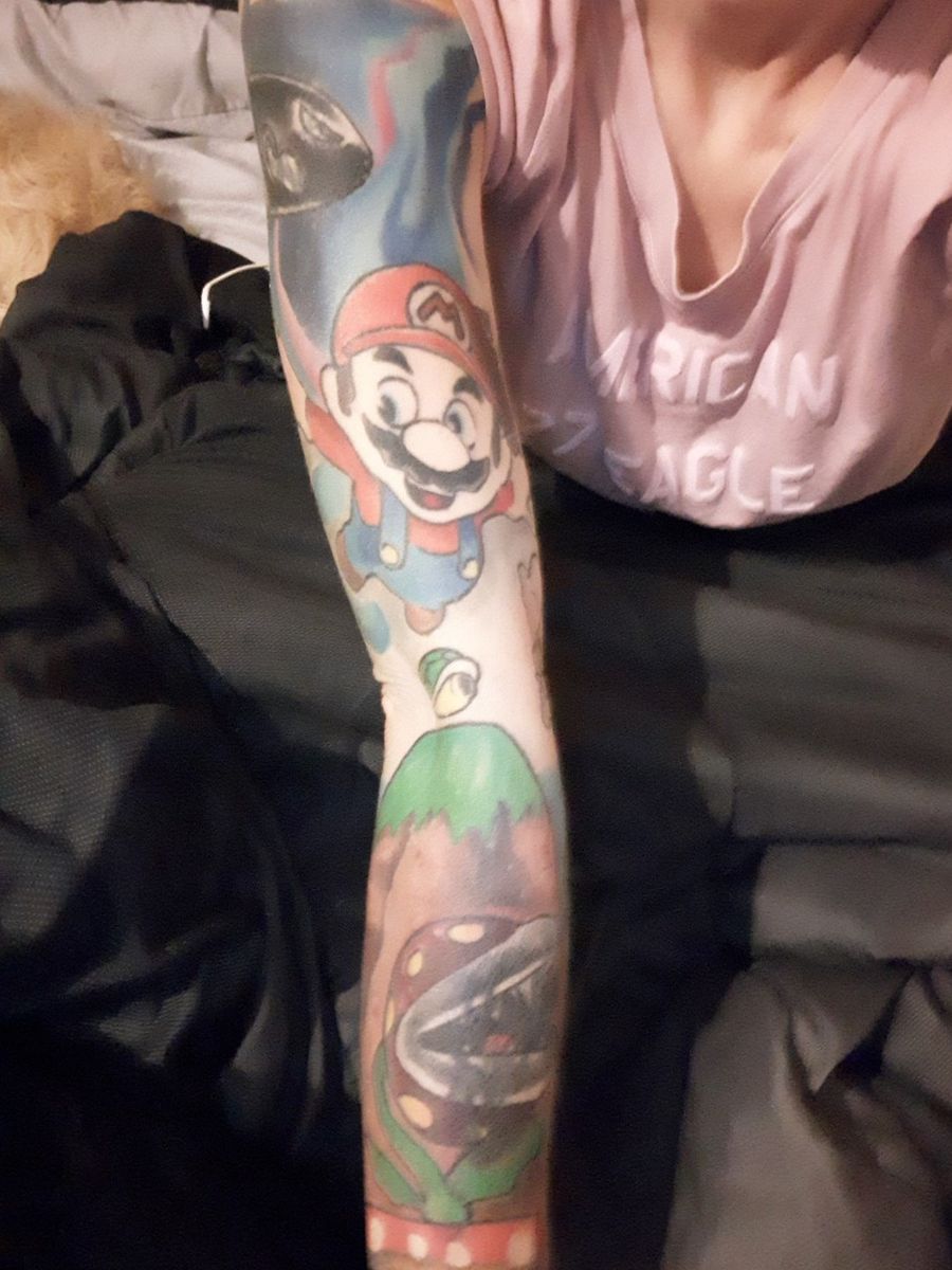 Tattoo uploaded by Jessica Stenson • Super Mario sleeve • Tattoodo