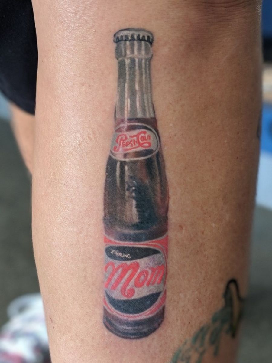 Tattoo uploaded by Jory Helmes • Realistic Coke bottle for Nina's mom ...