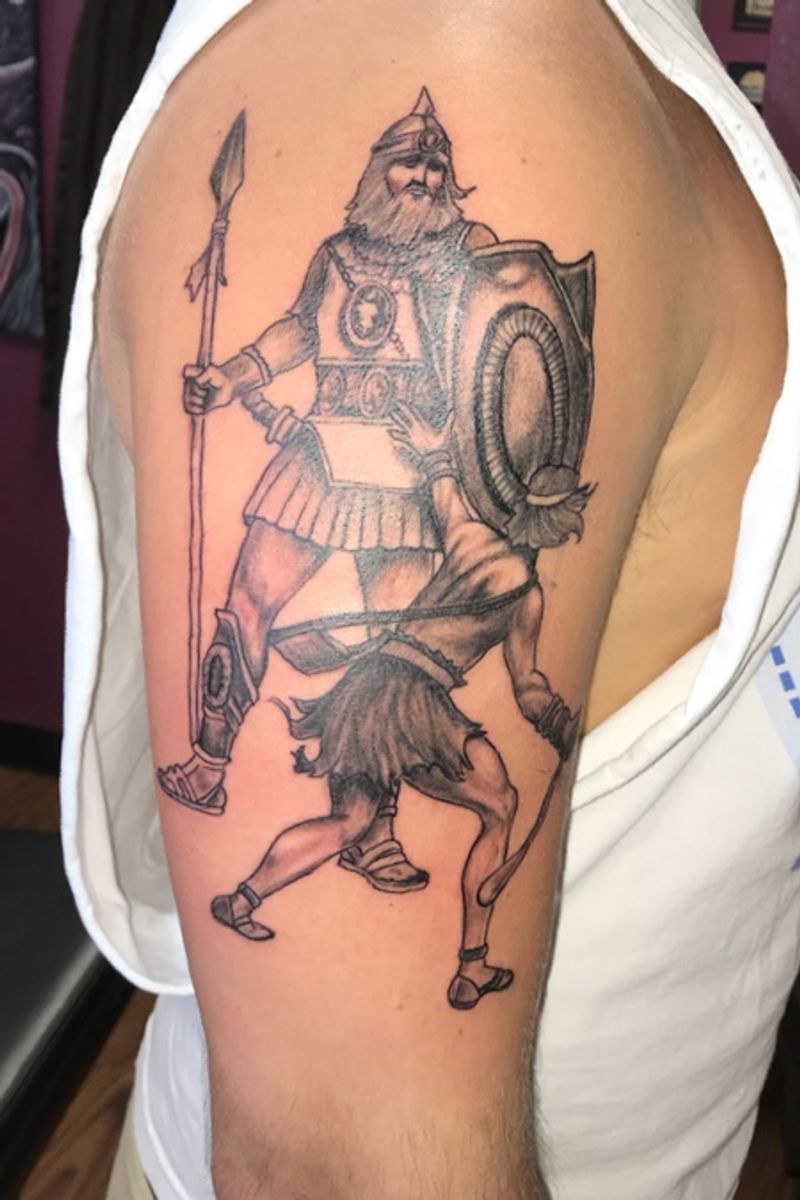 Tattoo uploaded by Josh Bedsole • David & Goliath • Tattoodo