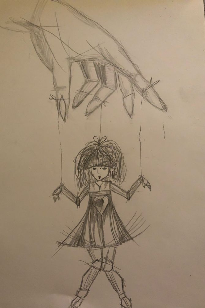 Sad Puppet Drawing