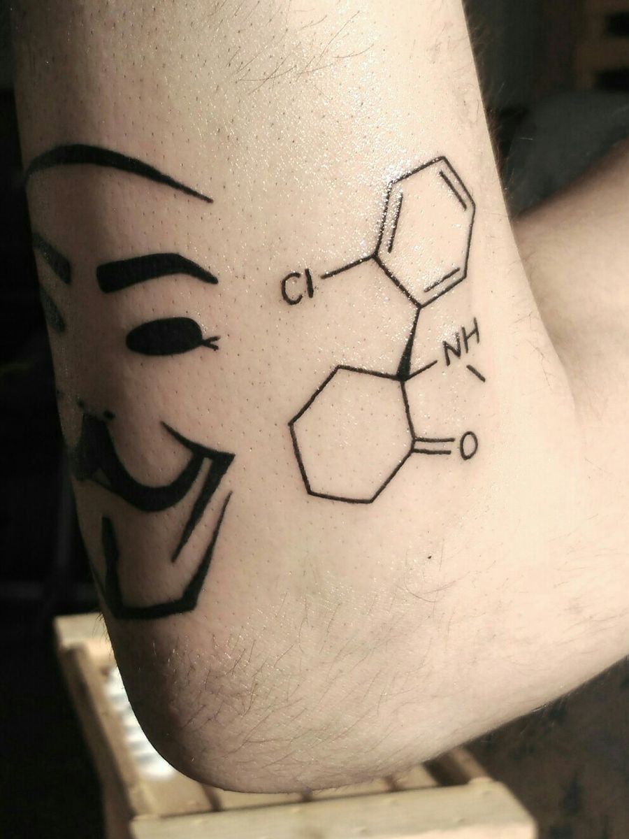 Tattoo uploaded by Joanna Clara • ketamine #molecule #chemistry #linework #black #ketamine ...