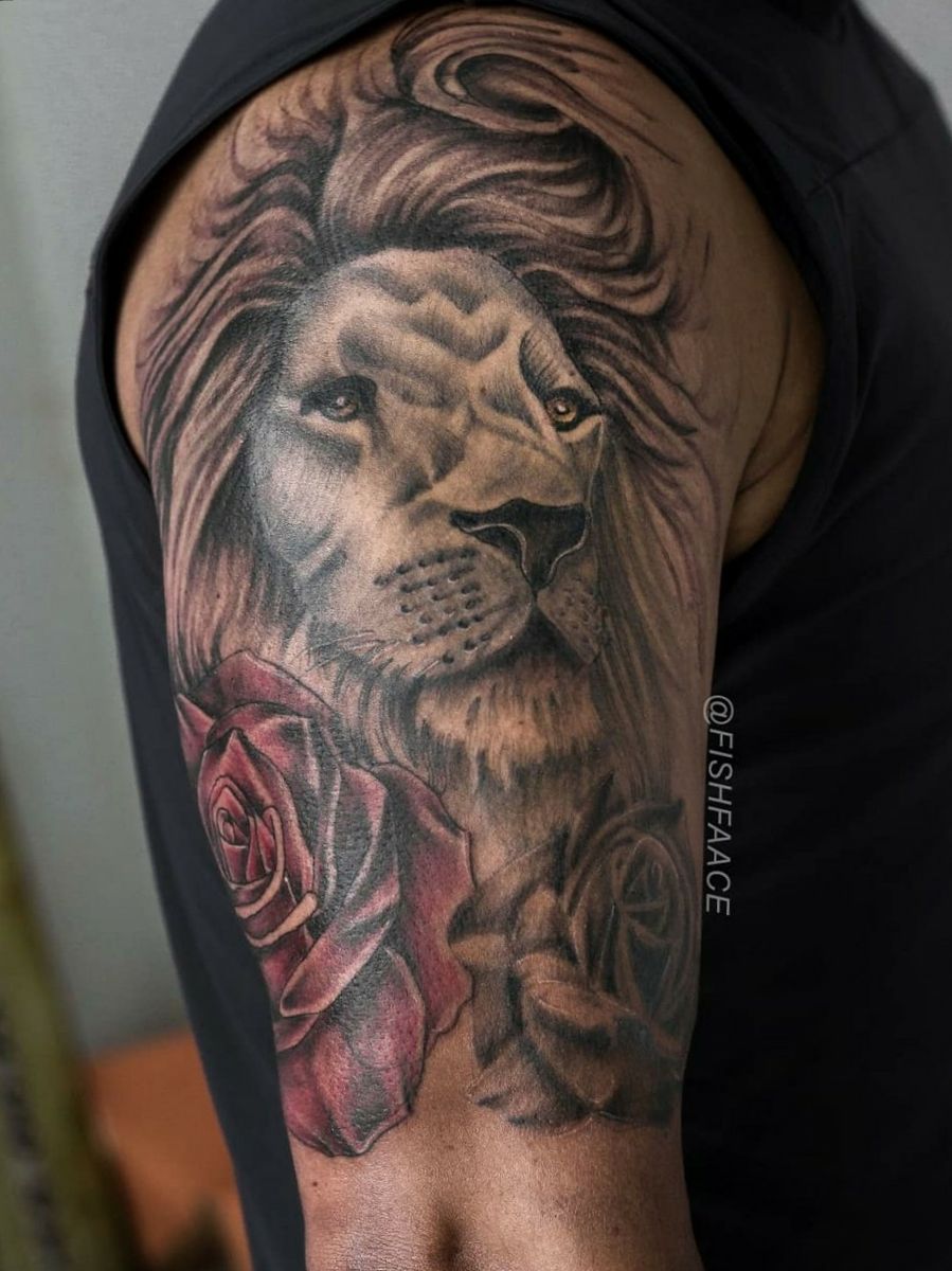 Tattoo uploaded by Rubens Fish • Lion tattoo Leão tattoo tatuagem Rose ...