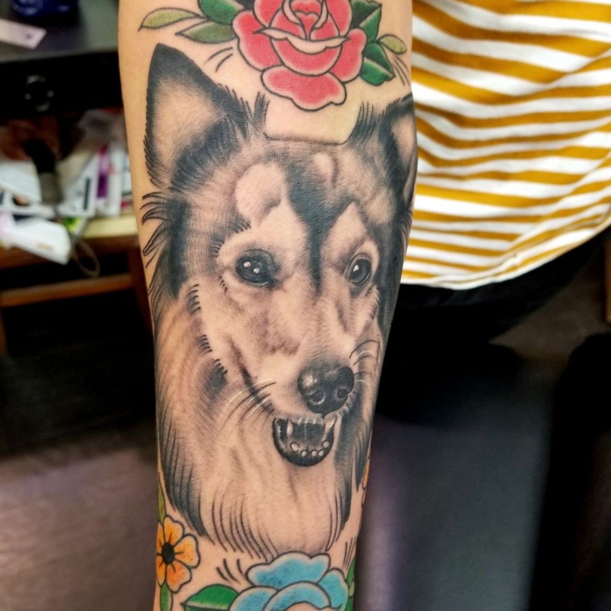 Tattoo uploaded by Alexis Munoz • Sheltie Dog Portrait #dogportrait # ...