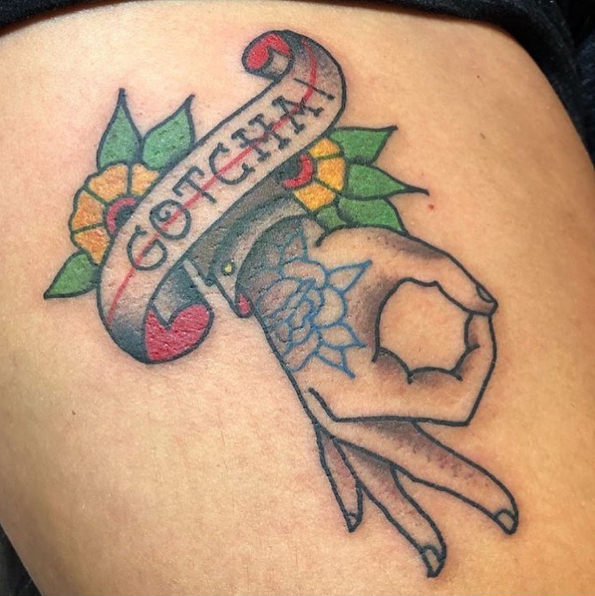 Tattoo uploaded by Tyler Easter • #gotcha #fingercircle #funny # ...