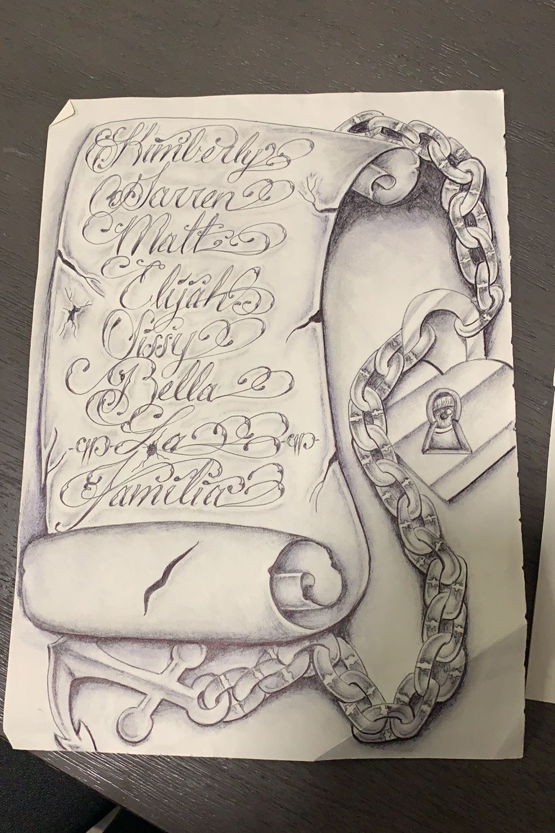 Old Scroll Paper Tattoo