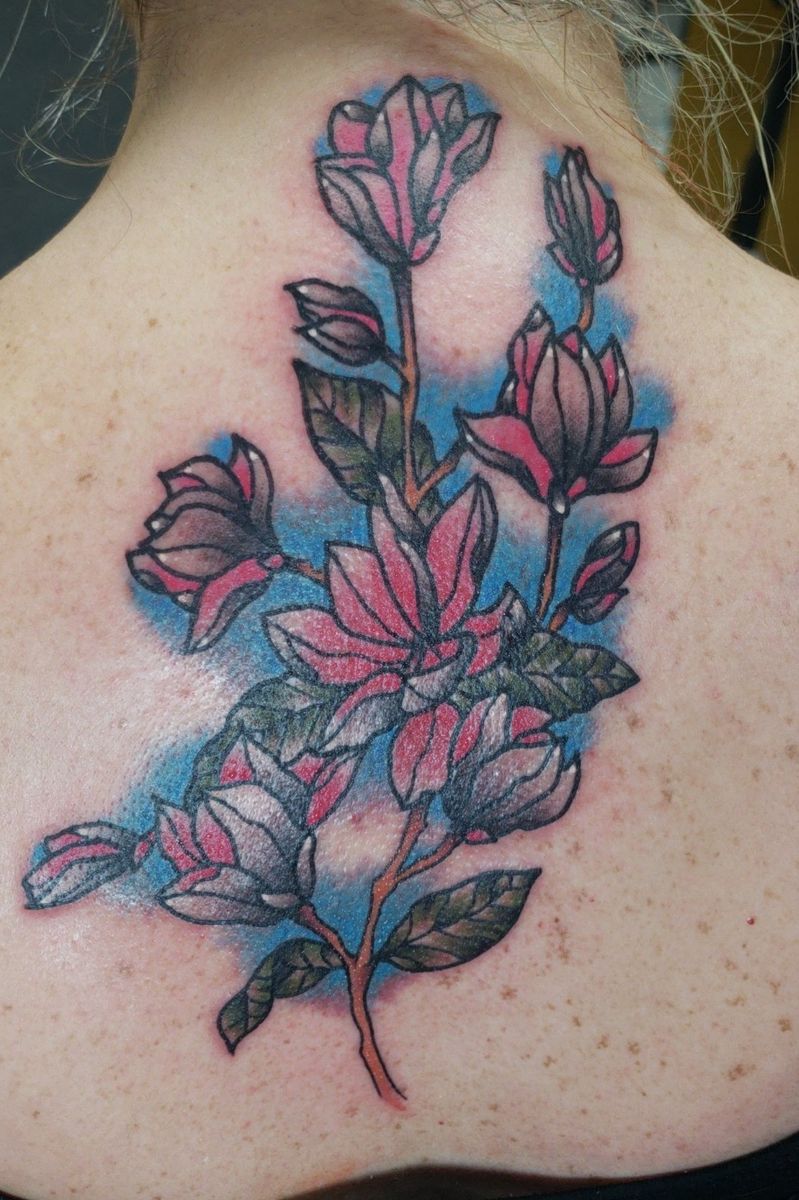 Tattoo uploaded by Eric Lee • Magnolia branch #tattoosbyerock # ...