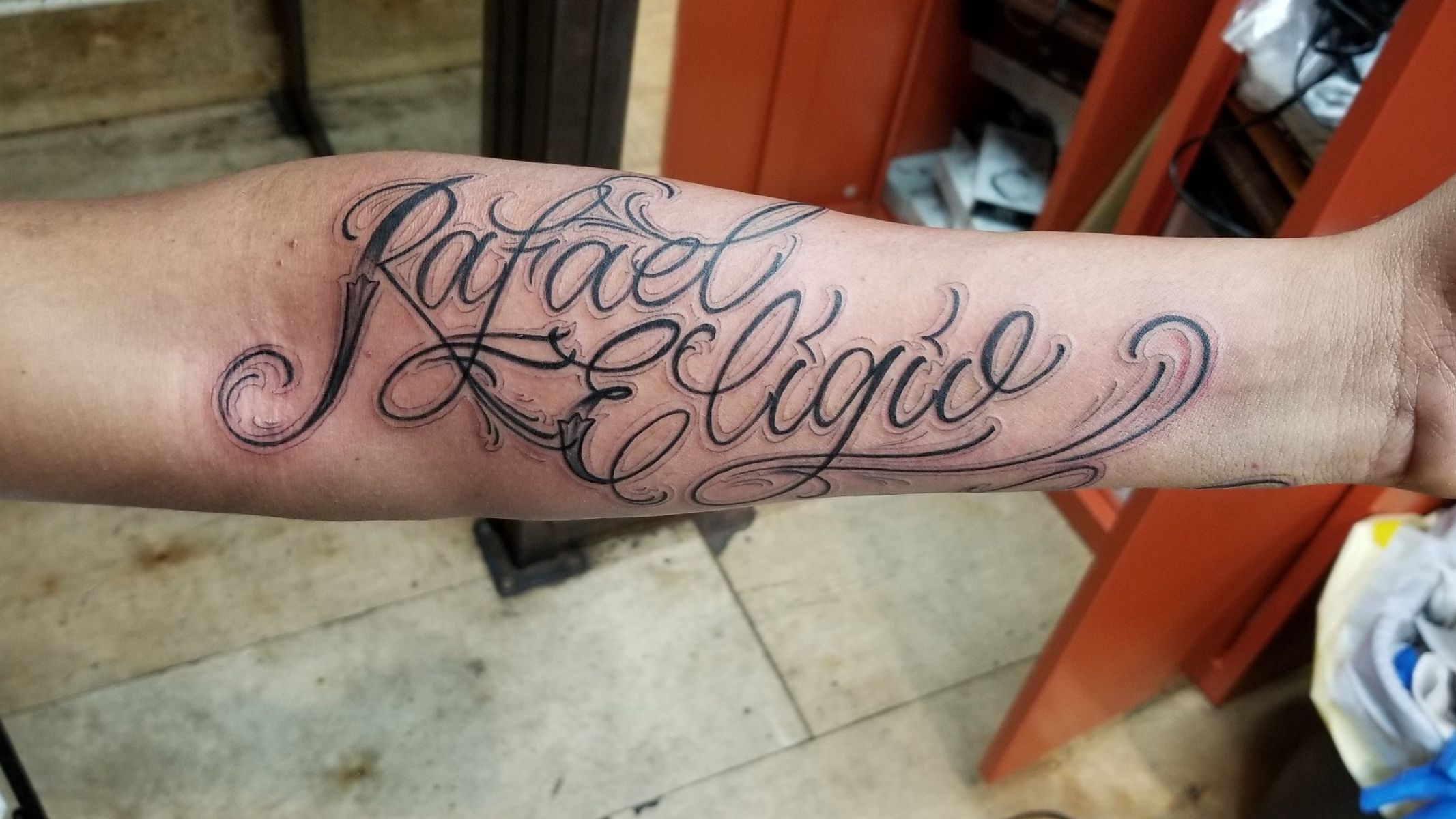 Tattoo uploaded by Carlos Sanchez • Free Hand Script Letters Tattoo ...