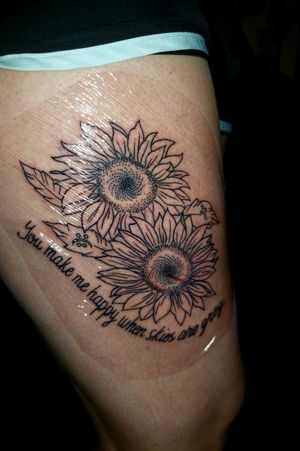 Tattoo uploaded by kaylie Taylor • My sunflower outline, same artist ...