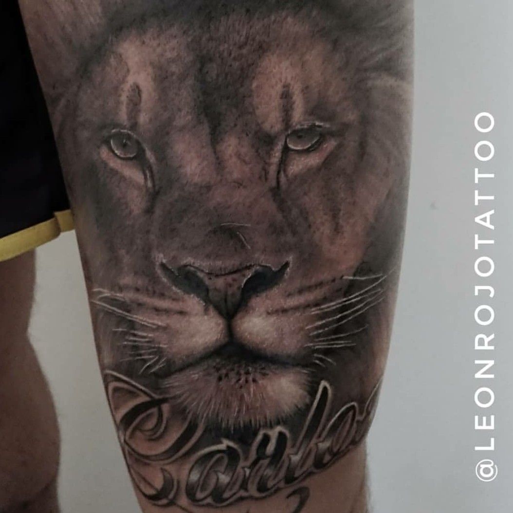 El Leon Rojo Tattoos Vector Lion Leaping Tattoo Design Decoration