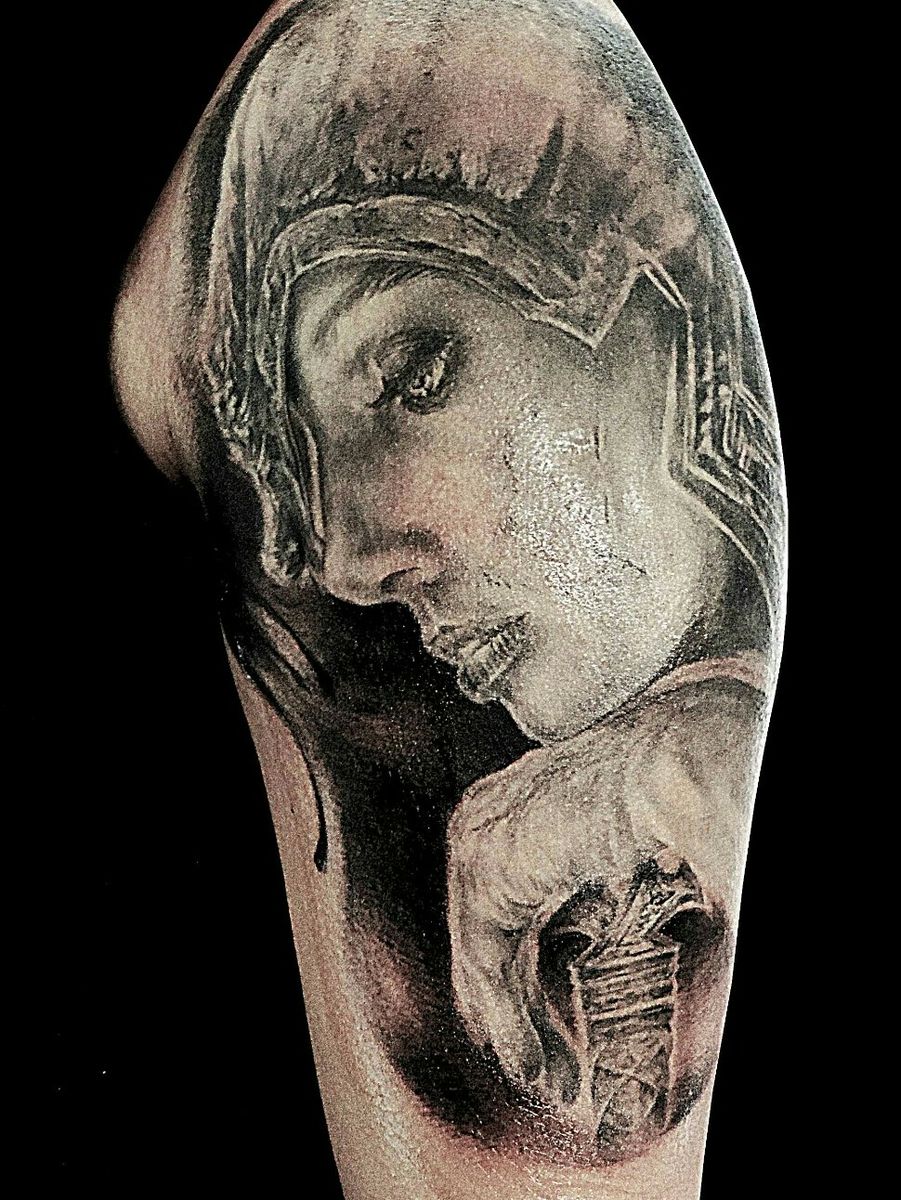 Tattoo uploaded by Studio A Tattoos • Warrior girl tattoo • Tattoodo